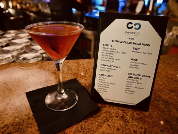 Celebrity Elite Cocktail Hour Menu (2026) - Candid Cruise and Travel